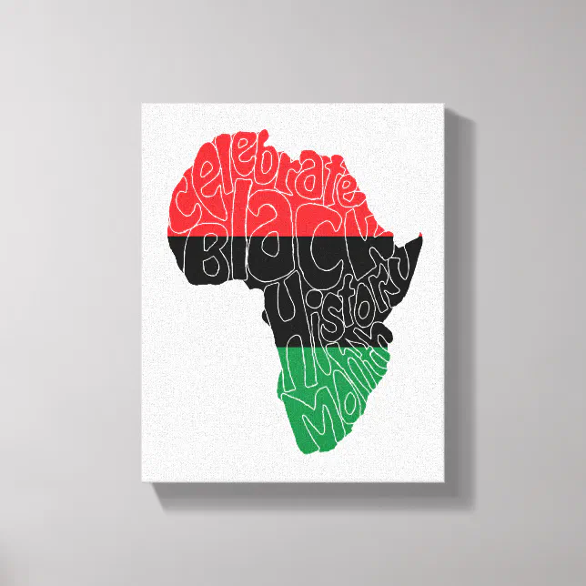 Pan African Flag Black History Month Art Design Canvas Print | Zazzle