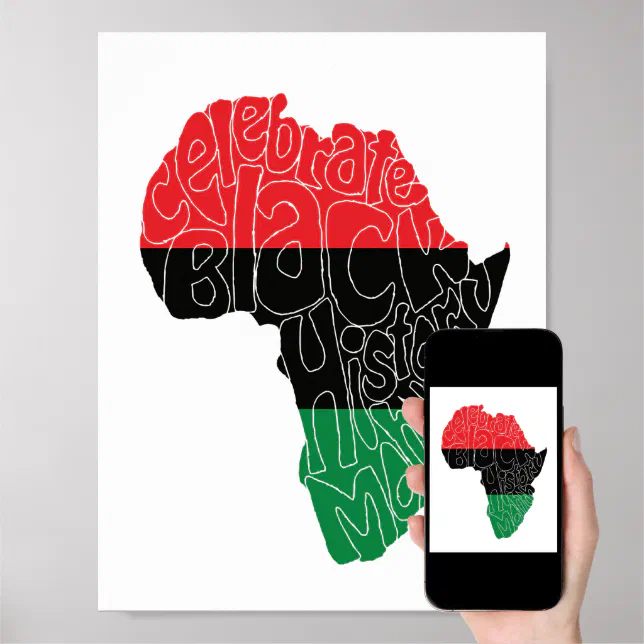 Pan African Flag Black History Month Art Design Poster | Zazzle