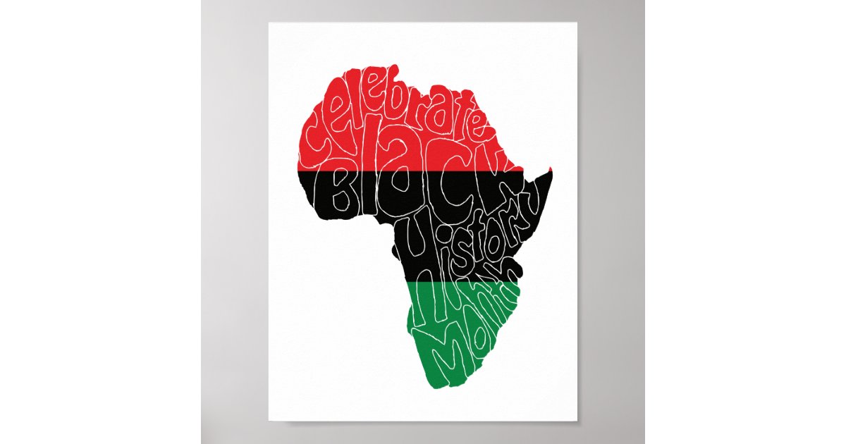 Pan African Flag Black History Month Art Design Poster | Zazzle