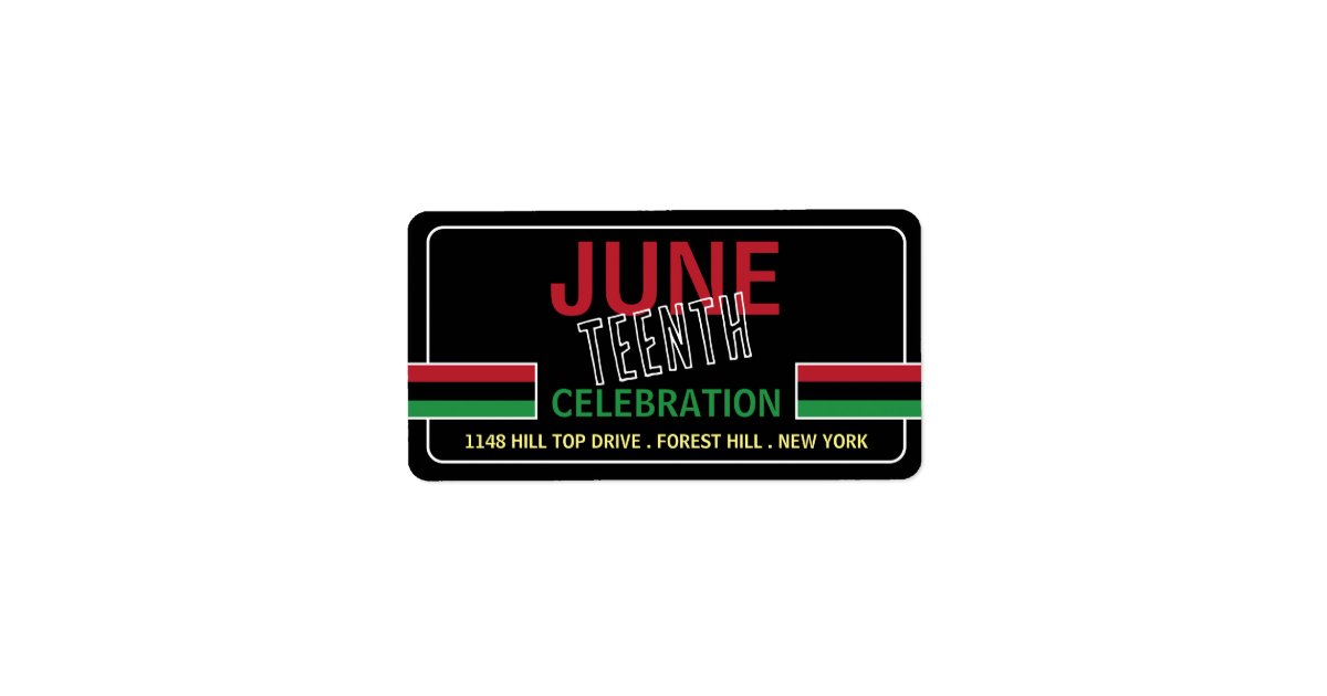 Pan-African flag Design, Juneteenth Celebration Label | Zazzle