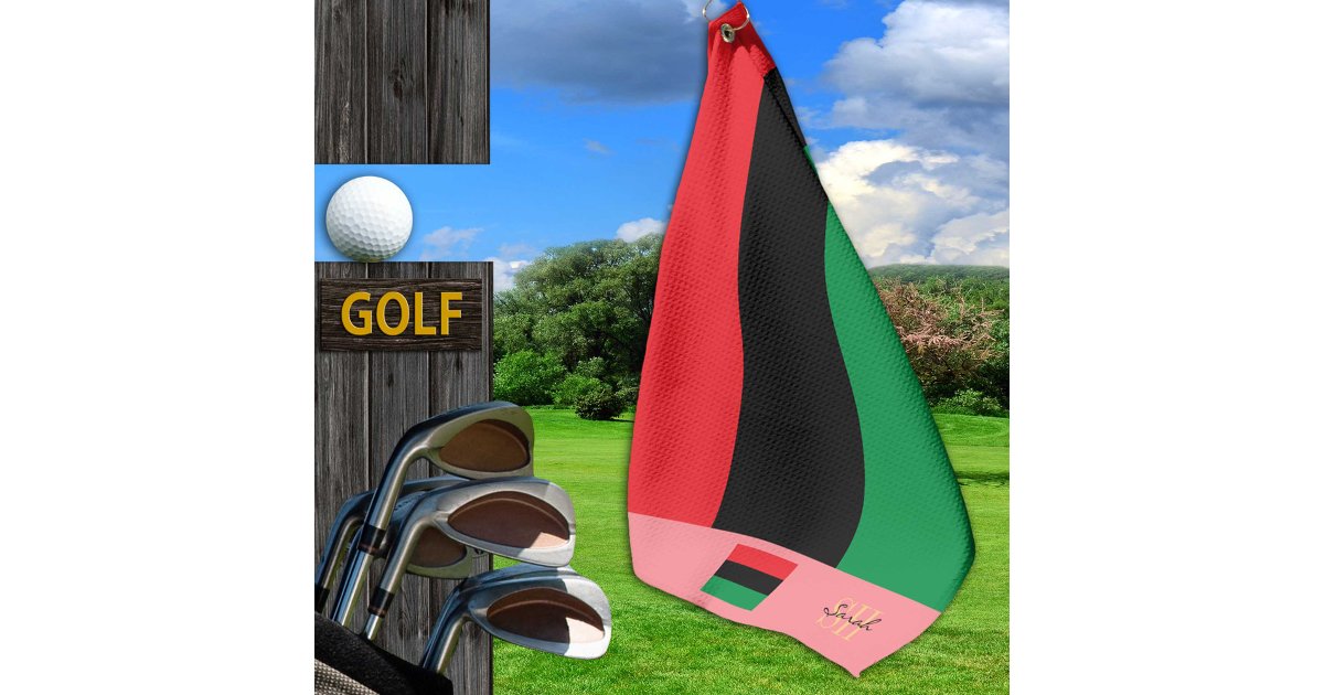 Pan African flag & Unia flag monogrammed / symbol Golf Towel | Zazzle