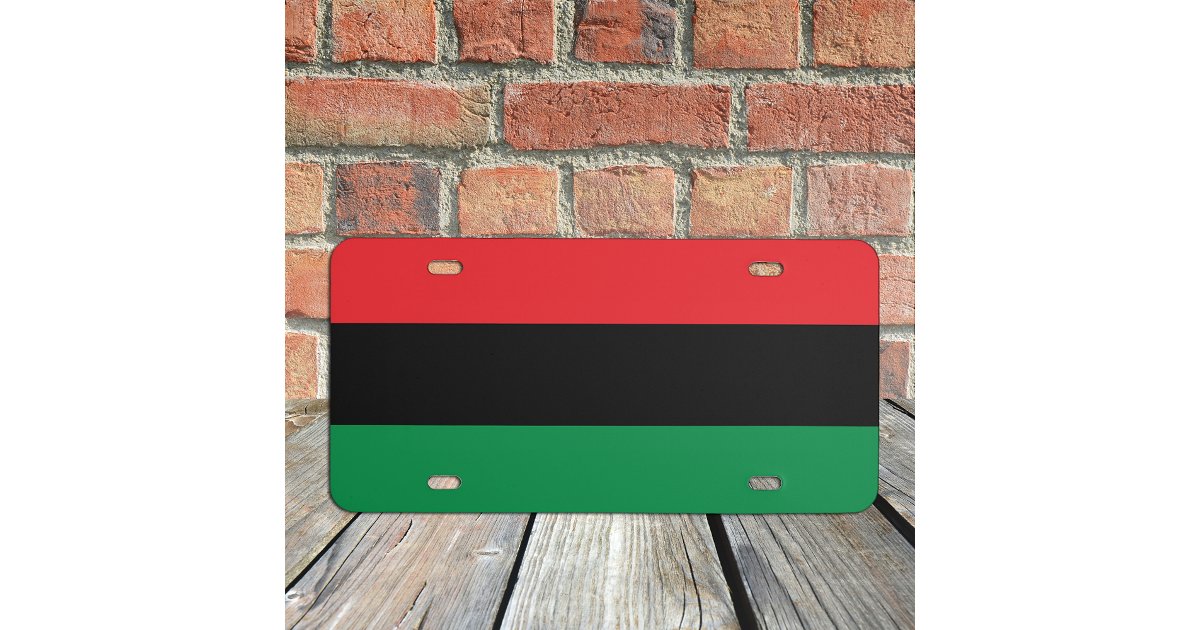 Pan African Flag & Unia Symbol / Afro American License Plate | Zazzle