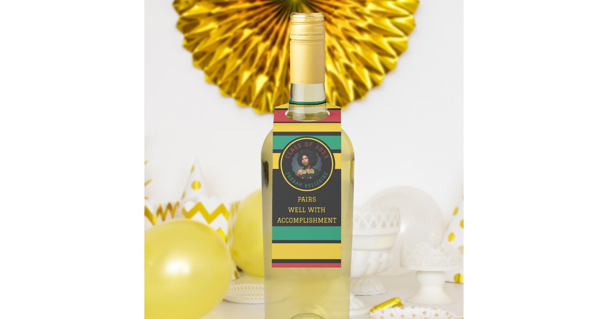 Pan African Photo Graduation Bottle Hanger Tag | Zazzle