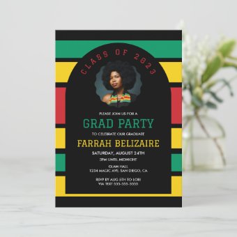 Pan African Photo Graduation Party Invitation | Zazzle