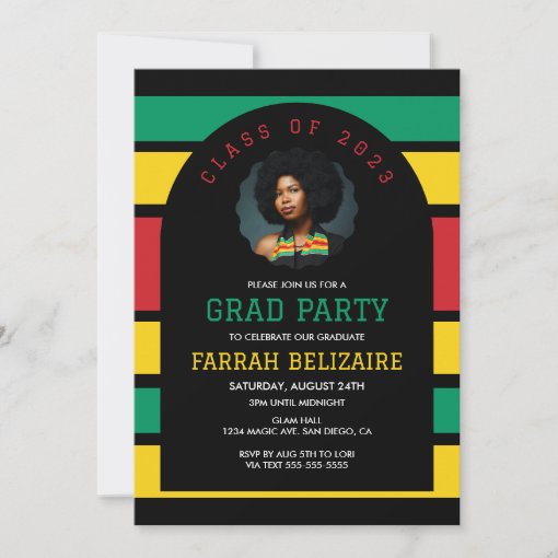 Pan African Photo Graduation Party Invitation | Zazzle