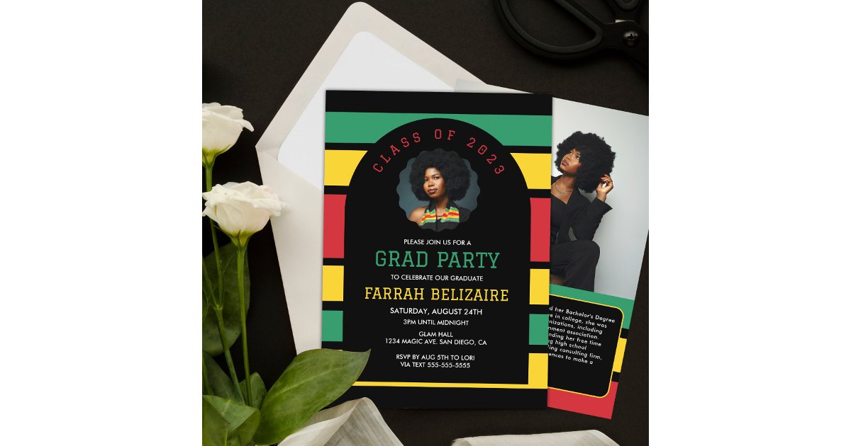 Pan African Photo Graduation Party Invitation | Zazzle