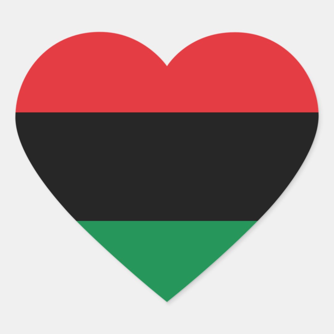 Pan African UNIA Flag Heart Sticker | Zazzle