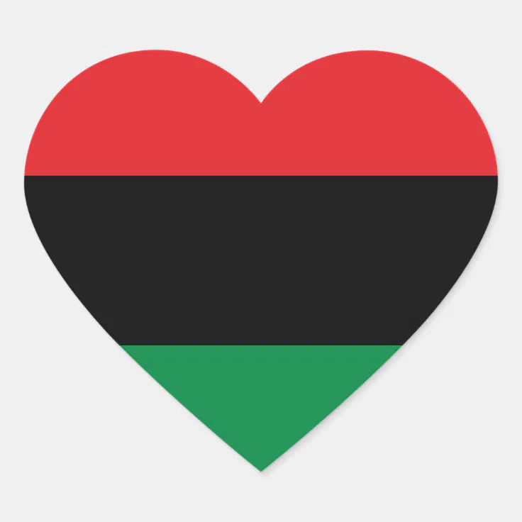 Pan African UNIA Flag Heart Sticker | Zazzle