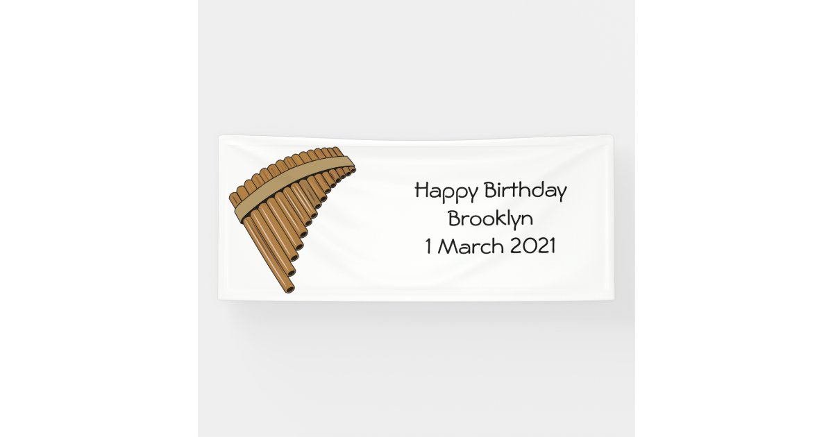 Pan flute / panpipes cartoon illustration banner | Zazzle