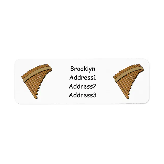 Pan flute / panpipes cartoon illustration label | Zazzle
