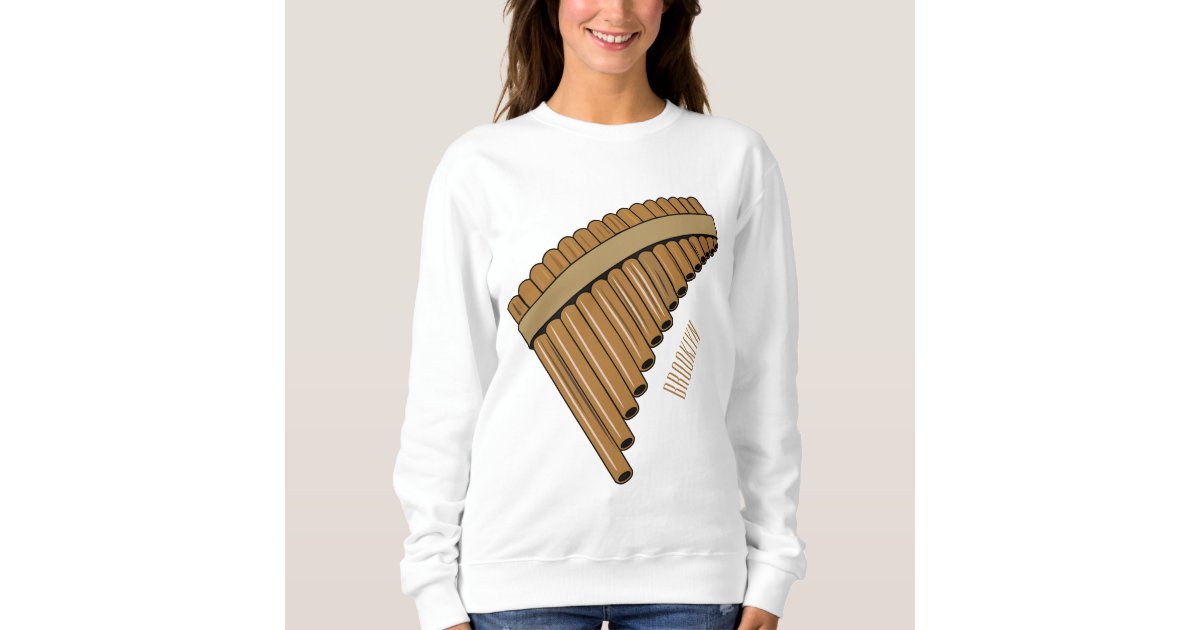 Pan flute / panpipes cartoon illustration sweatshirt | Zazzle