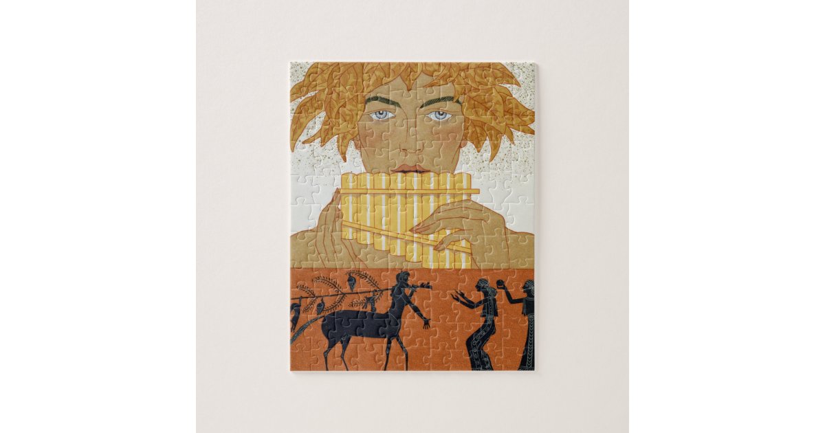 Pan Piper, illustration from 'Les Mythes' by Paul Jigsaw Puzzle | Zazzle