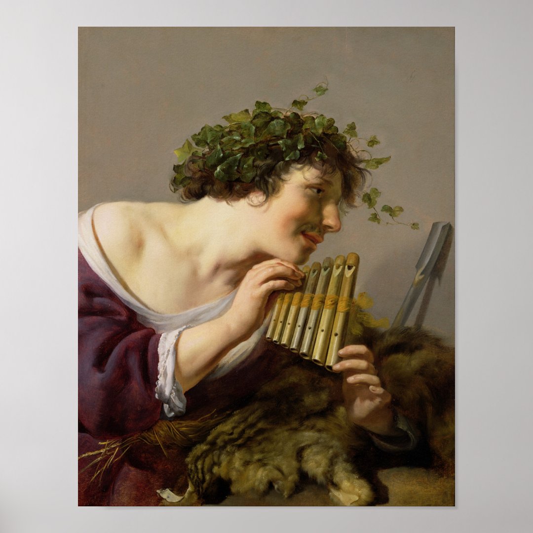 Pan Playing his Pipes Poster | Zazzle