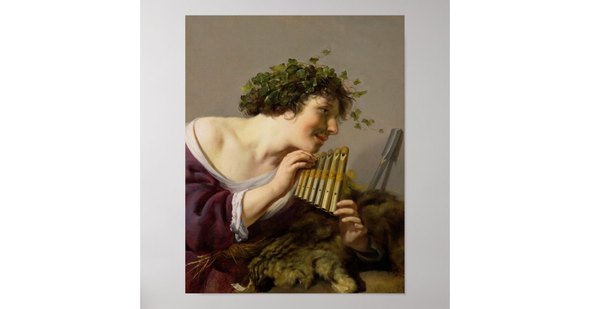 Pan Playing his Pipes Poster | Zazzle