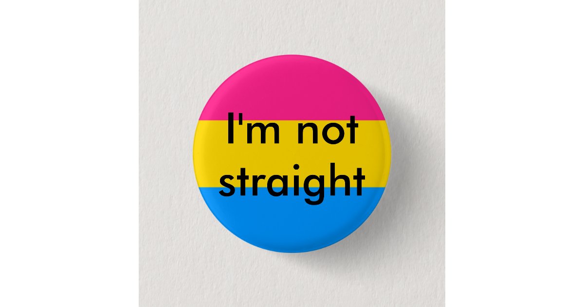 pan pride I'm not straight pin | Zazzle