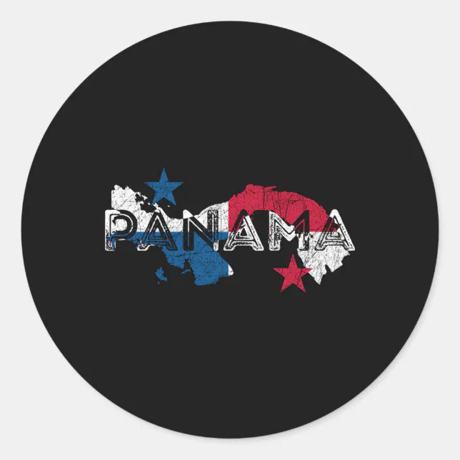 Panaian Map And Flag Distressed Panama Classic Round Sticker | Zazzle