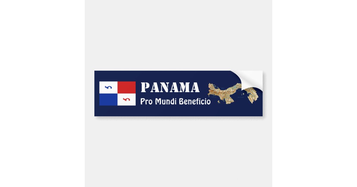Panama Banner + Map Bumper Sticker | Zazzle
