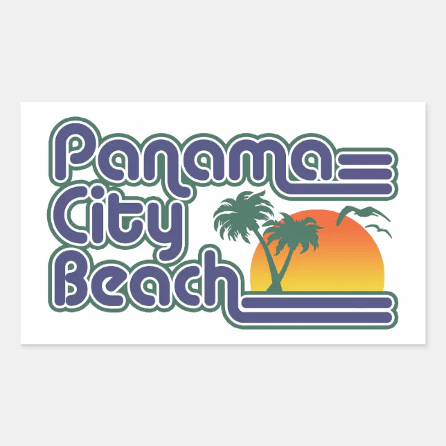 Panama City Beach Rectangular Sticker | Zazzle