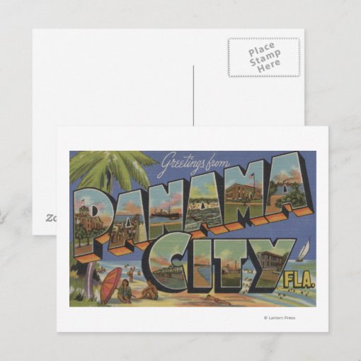 Panama City, Florida - Large Letter Scenes Postcard | Zazzle