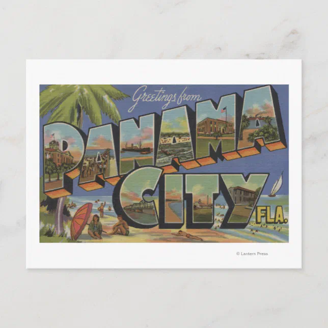 Panama City, Florida - Large Letter Scenes Postcard | Zazzle