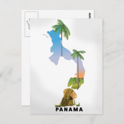 Panama map Illustrated travel poster print. Postcard | Zazzle