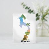 Panama map Illustrated travel poster print. Postcard | Zazzle