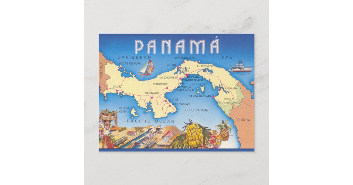 Panama Map Postcard | Zazzle