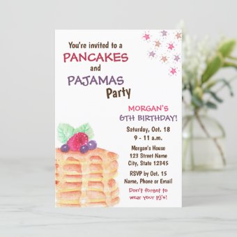 Pancake Birthday Invitation | Zazzle