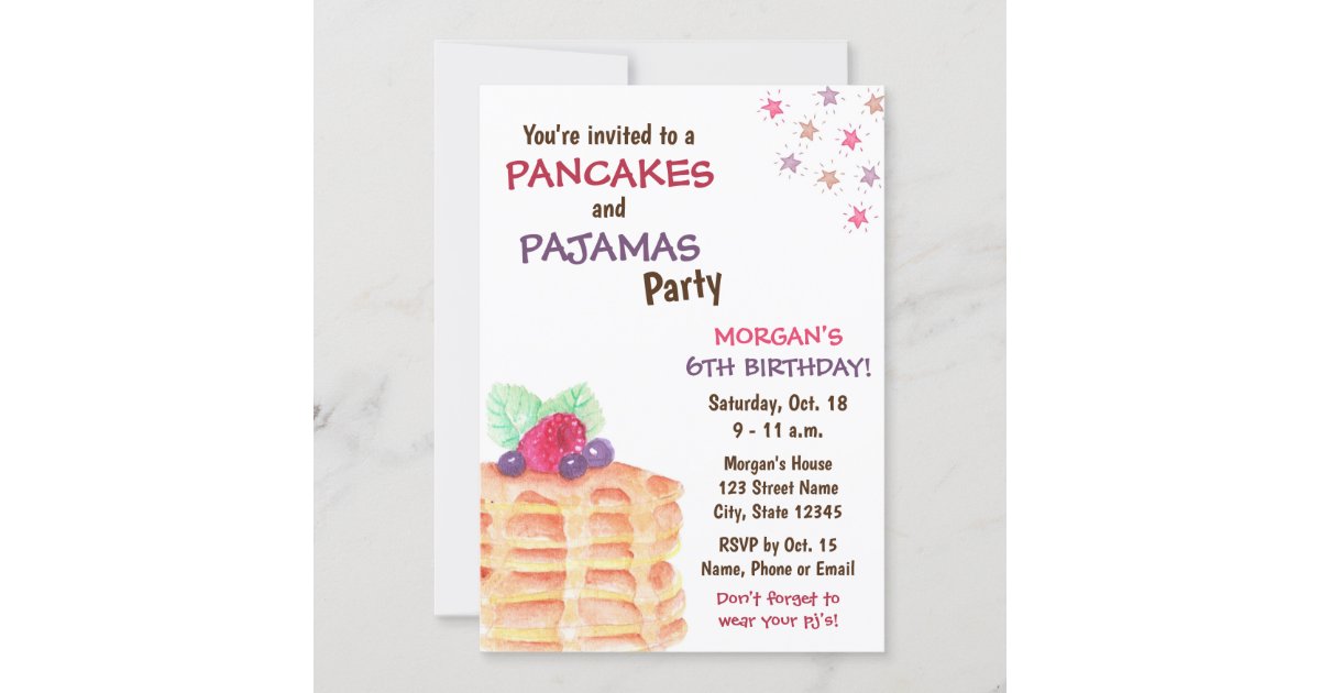 Pancake Birthday Invitation | Zazzle