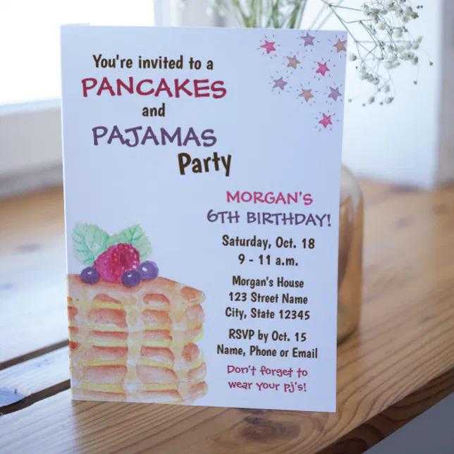 Pancake Birthday Invitation | Zazzle