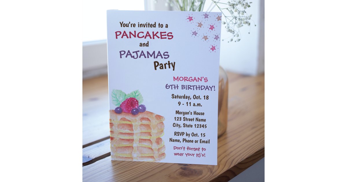 Pancake Birthday Invitation | Zazzle
