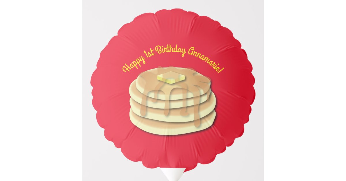 Pancake Birthday Party Flapjack Cute Kids Balloon | Zazzle