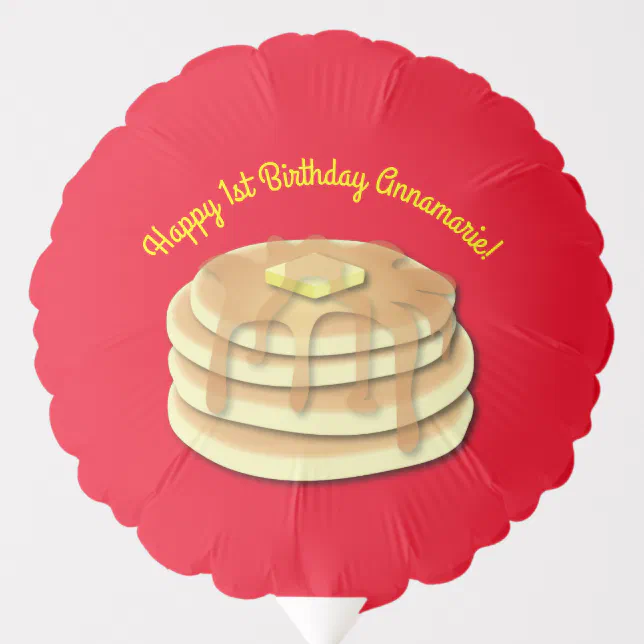 Pancake Birthday Party Flapjack Cute Kids Balloon | Zazzle