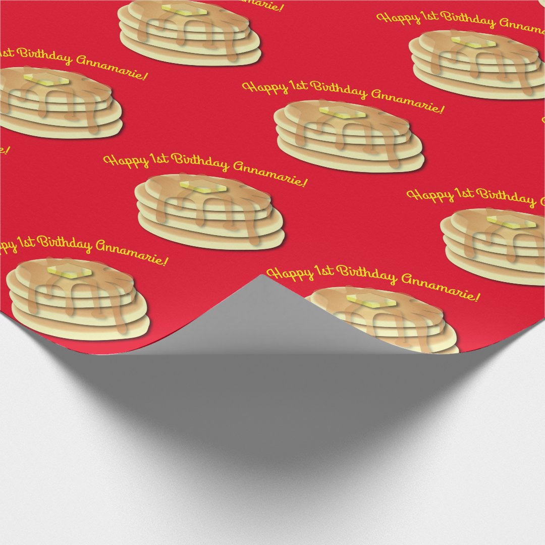 Pancake Birthday Party Flapjack Cute Kids Wrapping Paper | Zazzle