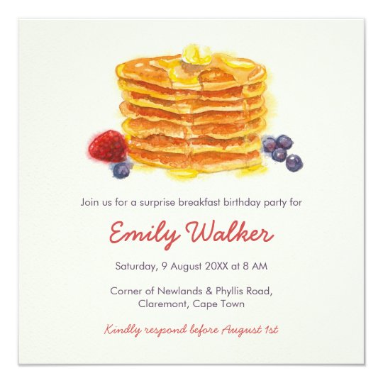Pancake Breakfast Birthday Party Invitation | Zazzle.com