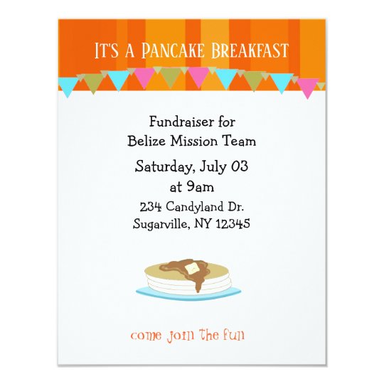 Pancake Breakfast Fundraiser Invitation | Zazzle.com