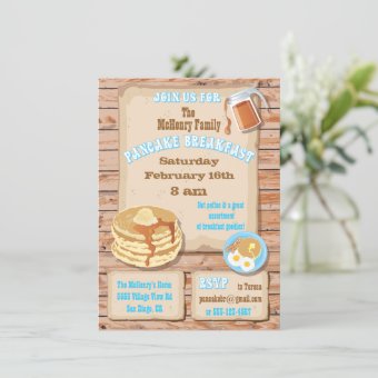 Pancake Breakfast Party Invitations | Zazzle