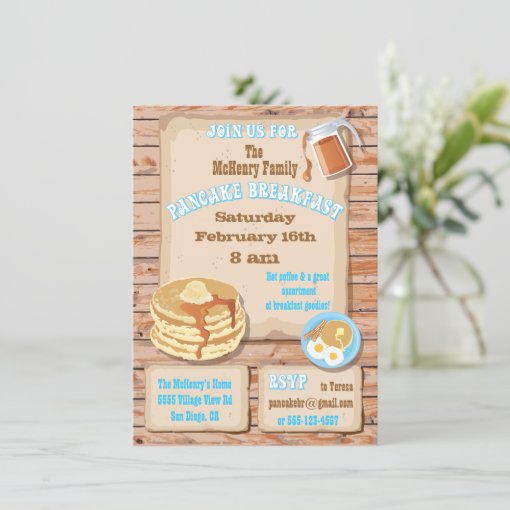 Pancake Breakfast Party Invitations | Zazzle