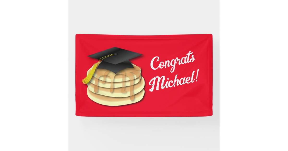 Pancake Brunch Graduation Party Invitation Banner | Zazzle
