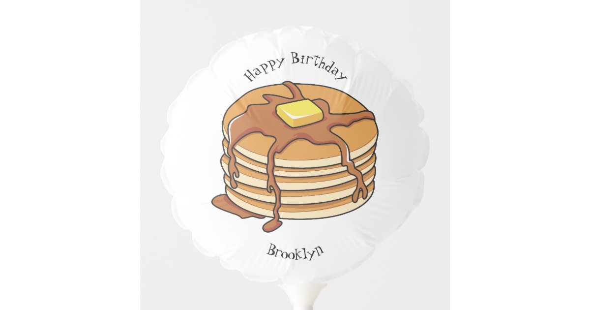Pancake cartoon illustration balloon | Zazzle