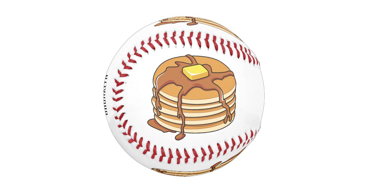 Pancake cartoon illustration baseball | Zazzle