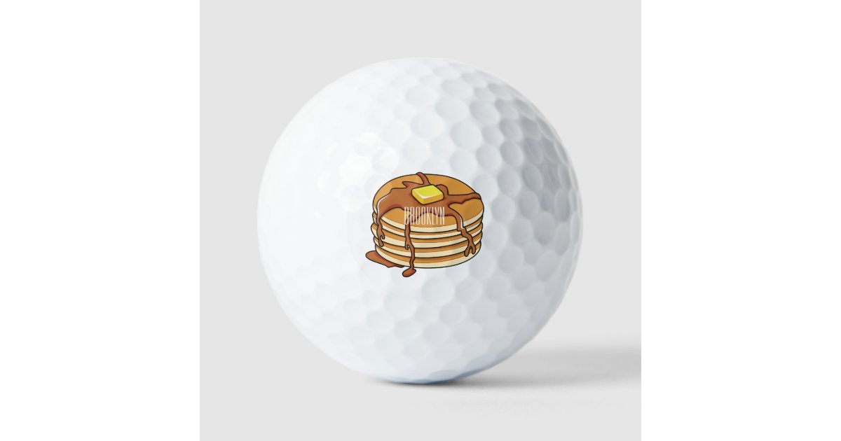 Pancake cartoon illustration golf balls | Zazzle