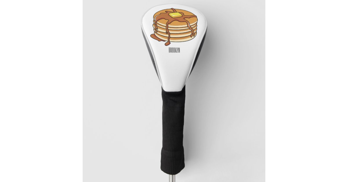 Pancake cartoon illustration golf head cover | Zazzle