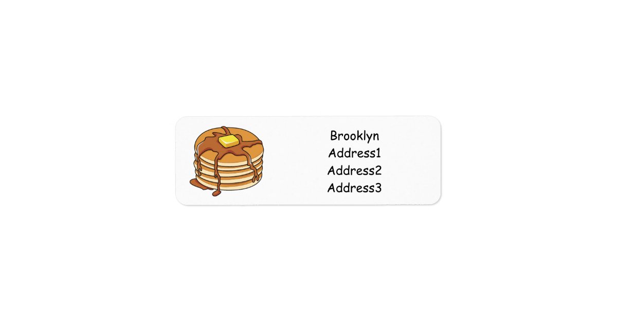 Pancake cartoon illustration label | Zazzle
