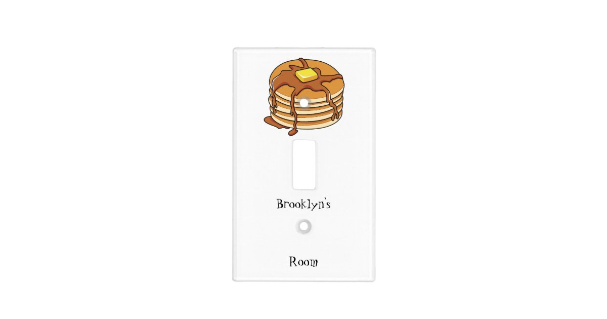 Pancake cartoon illustration light switch cover | Zazzle