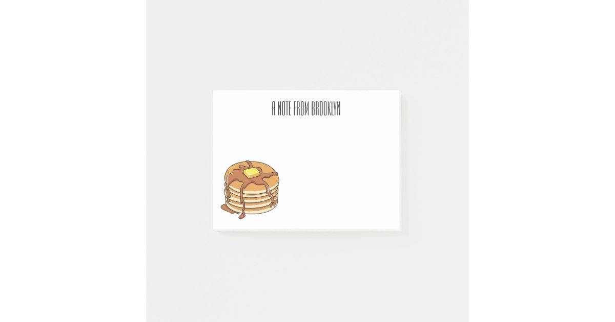 Pancake cartoon illustration post-it notes | Zazzle