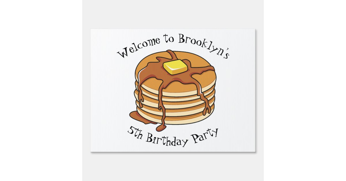 Pancake cartoon illustration sign | Zazzle