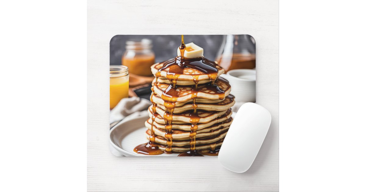 Pancake Stack With Dripping Syrup Mouse Pad | Zazzle