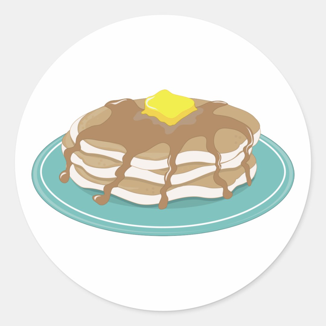 Pancakes Classic Round Sticker | Zazzle
