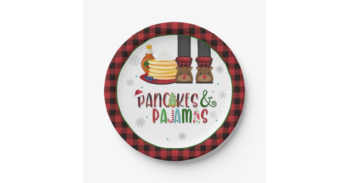 Pancakes And Pajamas Christmas Party Plate W Zazzle